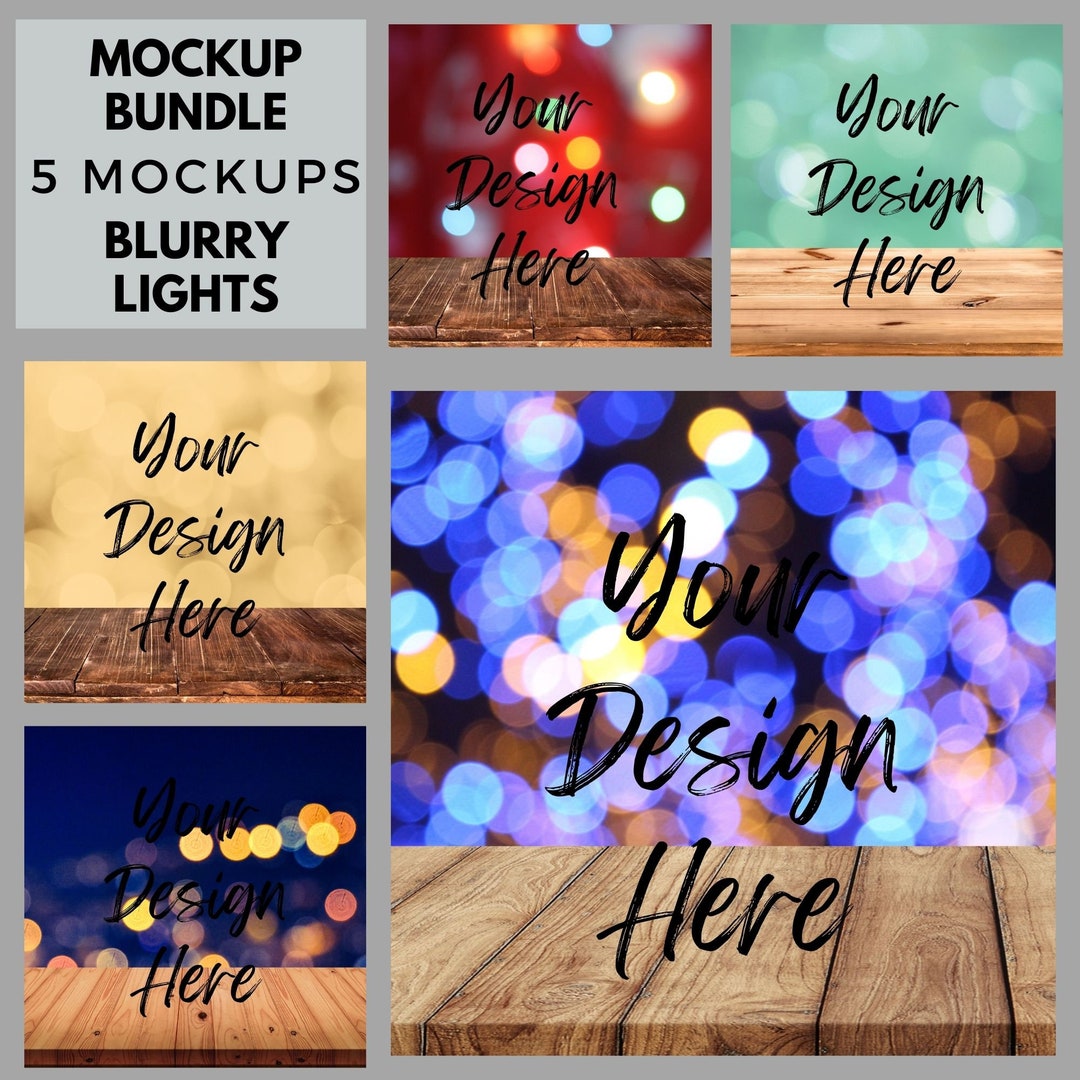 Blurry Lights Mockup Bundle, Lights Digital Backgrounds Product Mockup ...