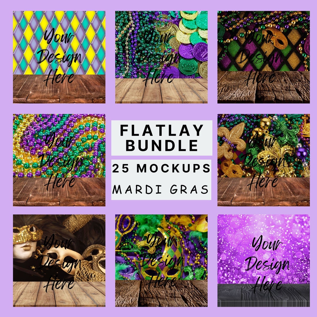 Mardi Gras Mockup Bundle, Mardi Gras Digital Backgrounds Product Mockup ...