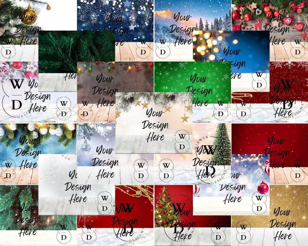 50 Christmas Mockups, Christmas Digital Backgrounds Product Mockup ...