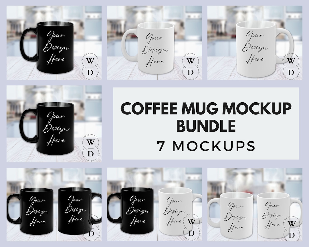 Coffee Mug Mockup Bundle, Digital Coffee Mug Mockup Download, Coffee ...