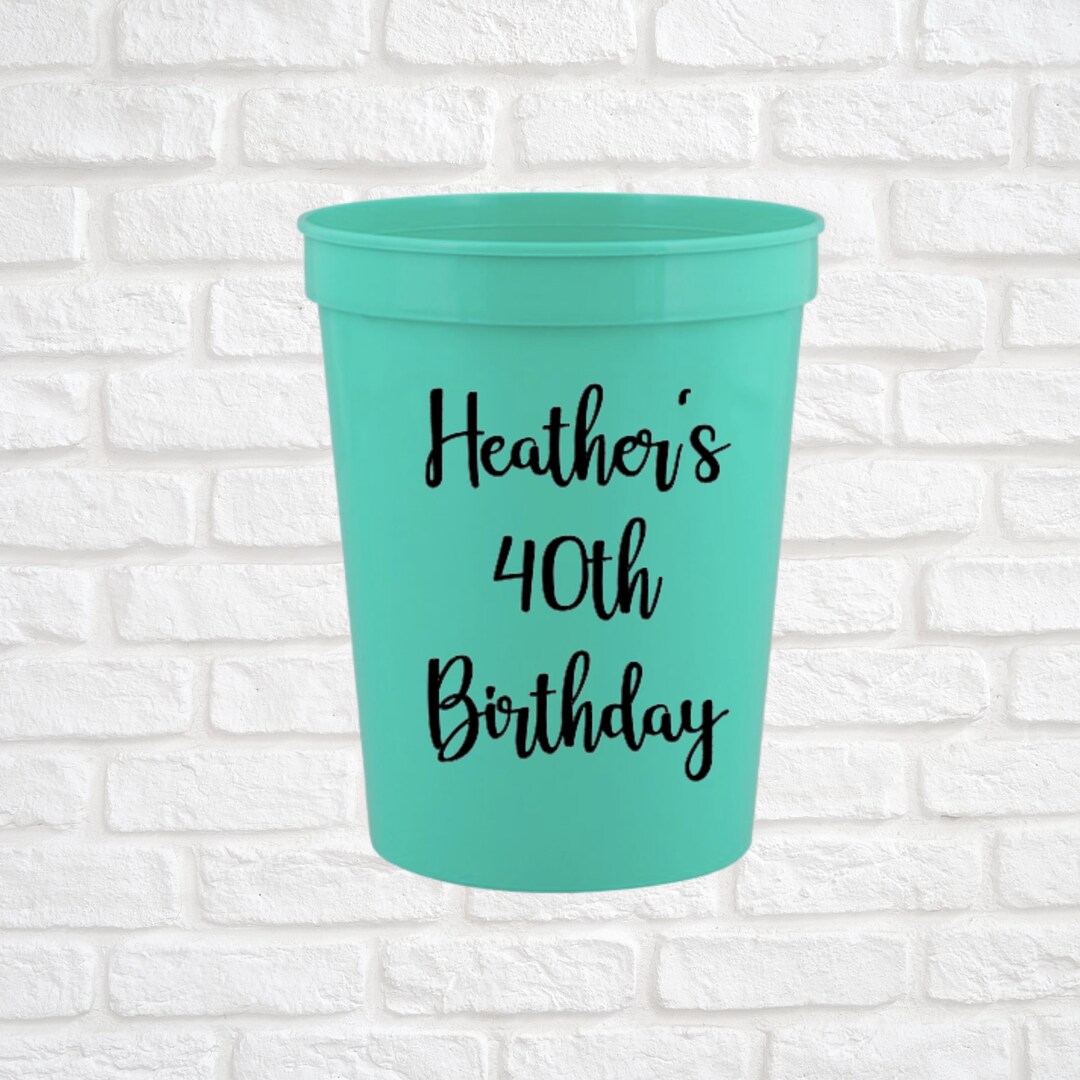 Custom Birthday Cup Party Decal Sticker, Personalized Stadium Cup ...
