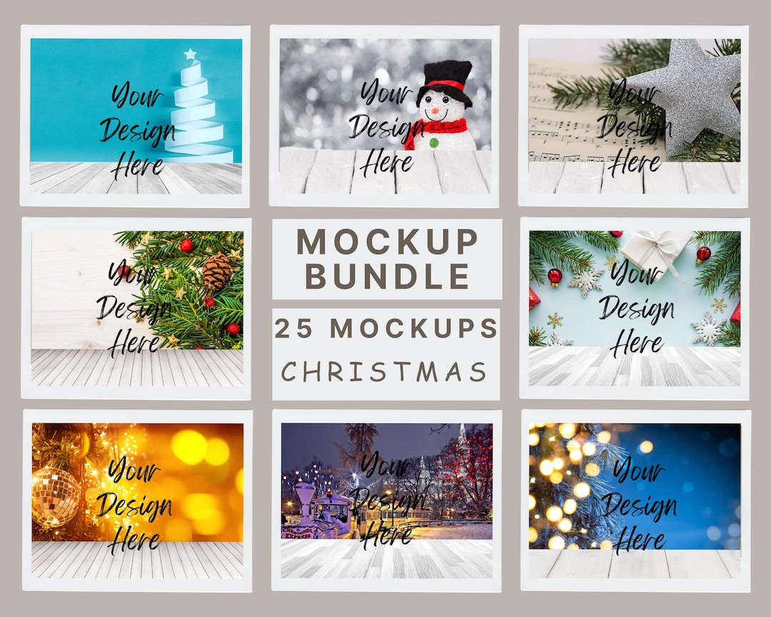 25 Christmas Mockups Bundle, Christmas Product Mockup, Christmas ...