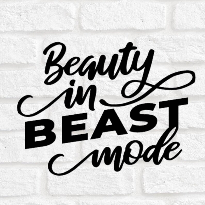 Beauty in Beast Mode Sticker Vinyl Decal Beast Mode Laptop - Etsy