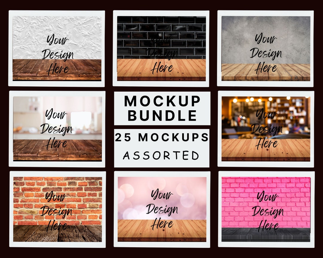 25 Basic Mockups, Digital Backgrounds Product Mockup Bundle, Basic ...