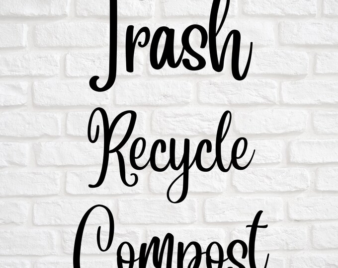 Trash Recycle and Compost Vinyl Decal Set - Etsy
