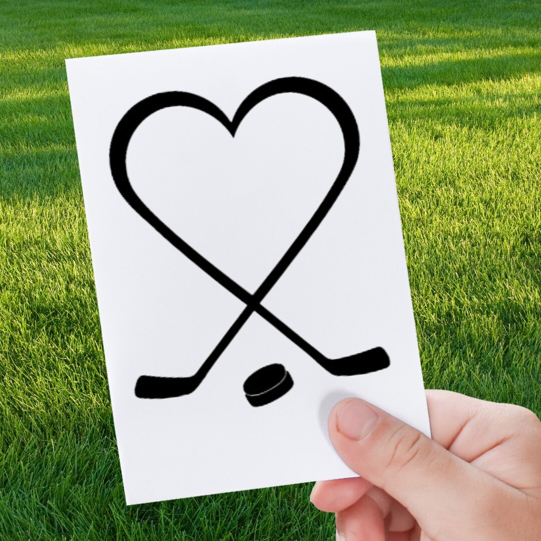 Hockey Sticks Sticker Vinyl Decal, Hockey Heart Bumper Sticker Laptop ...