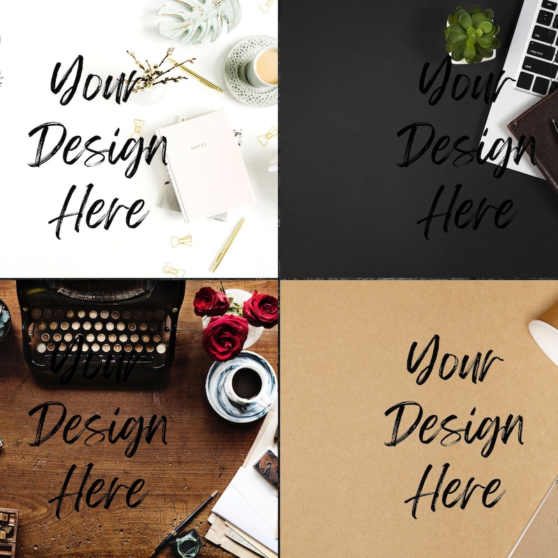 Desk Flatlay Mockup - Etsy
