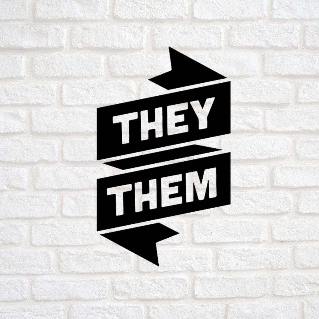 They Them Pronouns Sticker Vinyl Decal, They Them Pronouns Bumper ...