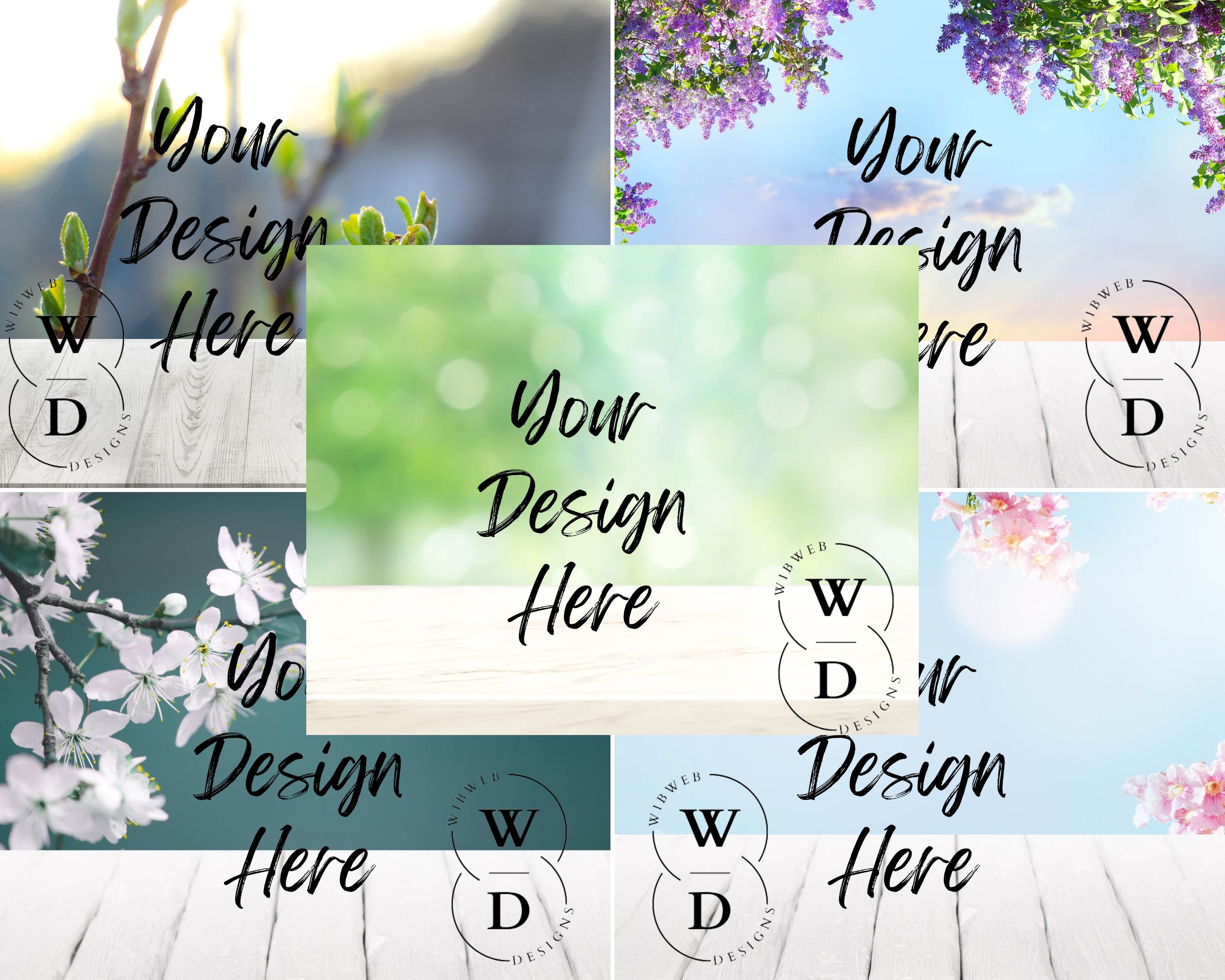 25 Spring Mockups, Spring Digital Backgrounds Product Mockup Bundle ...