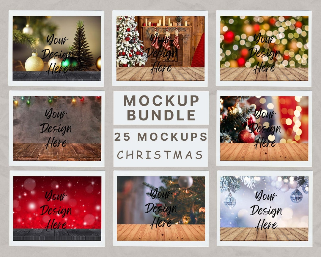 25 Christmas Mockups Bundle, Christmas Product Mockup, Christmas ...