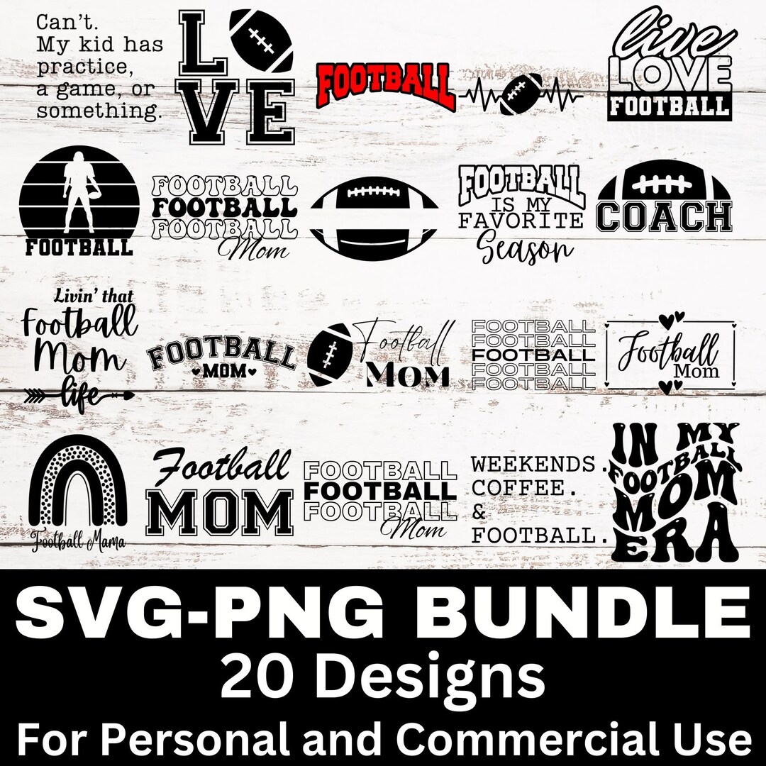 Football Svg Bundle, Football Png Bundle, Football Cut Files, Football ...