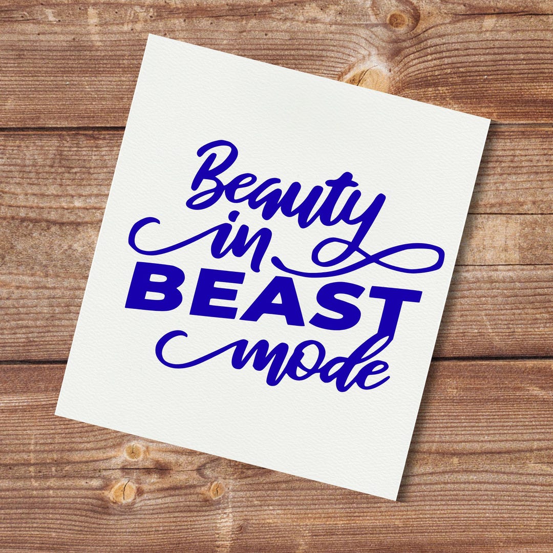 Beauty in Beast Mode Sticker Vinyl Decal, Beast Mode Laptop Sticker ...
