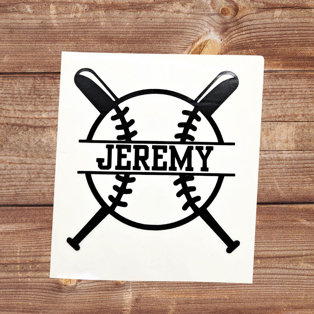 Baseball Name Sticker Vinyl Decal, Custom Baseball Helmet Decal Bumper ...