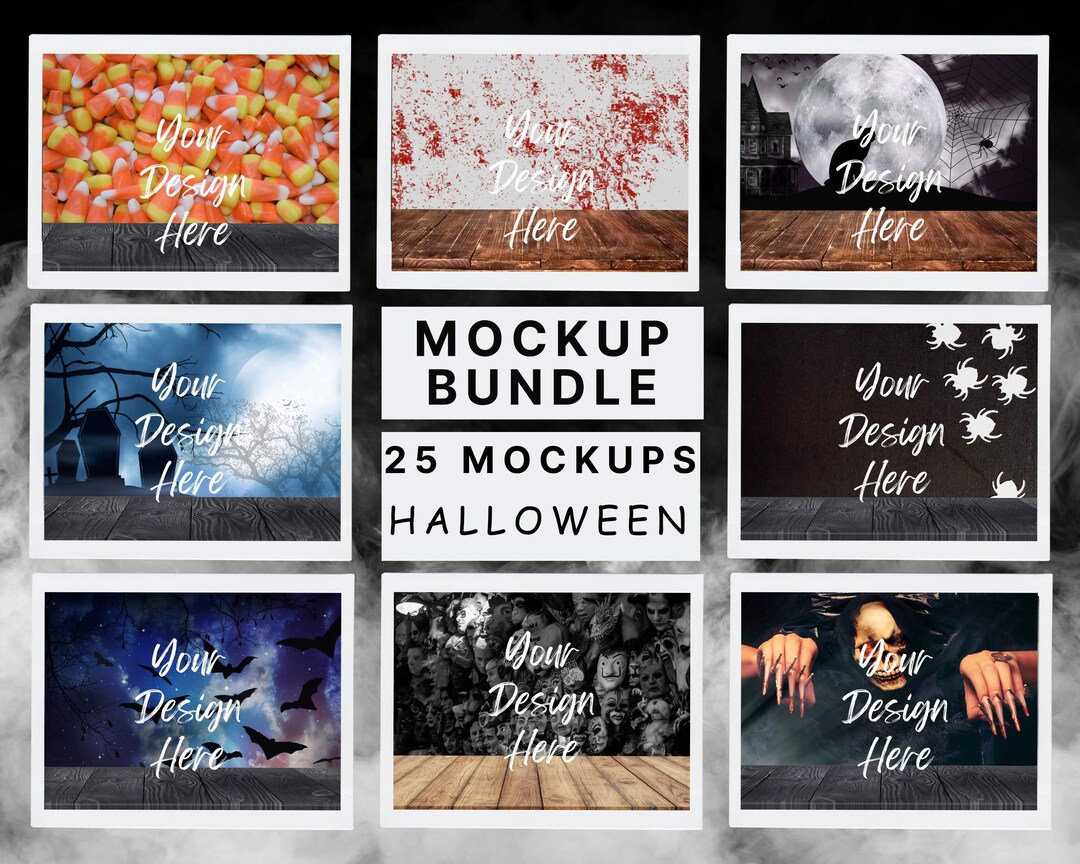 25 Halloween Mockups, Halloween Digital Backgrounds Product Mockup ...