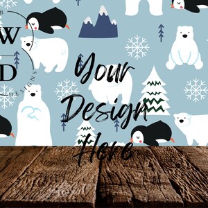 5 Winter Mockups, Winter Digital Background Product Mockup Bundle, Snow ...