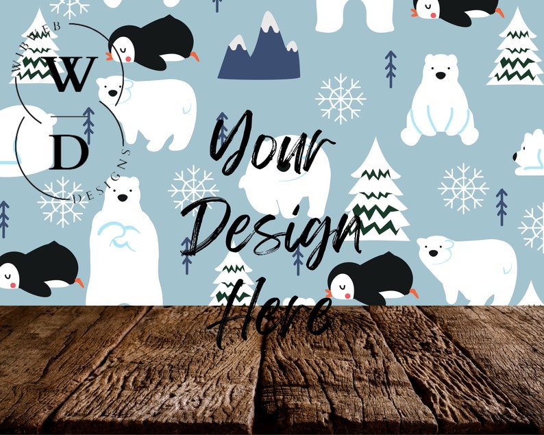 5 Winter Mockups, Winter Digital Background Product Mockup Bundle, Snow ...