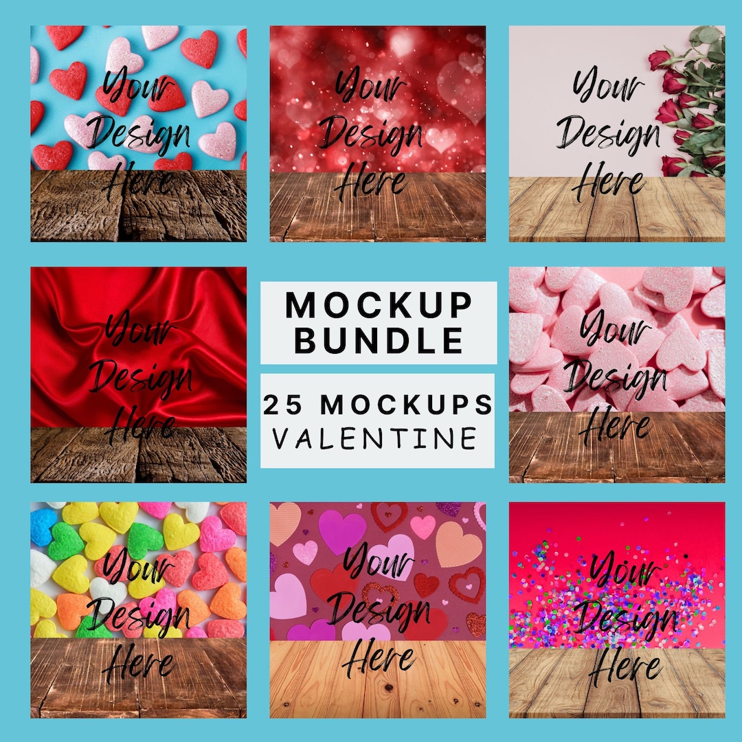 25 Valentine Mockups, Valentine Digital Backgrounds Product Mockup ...
