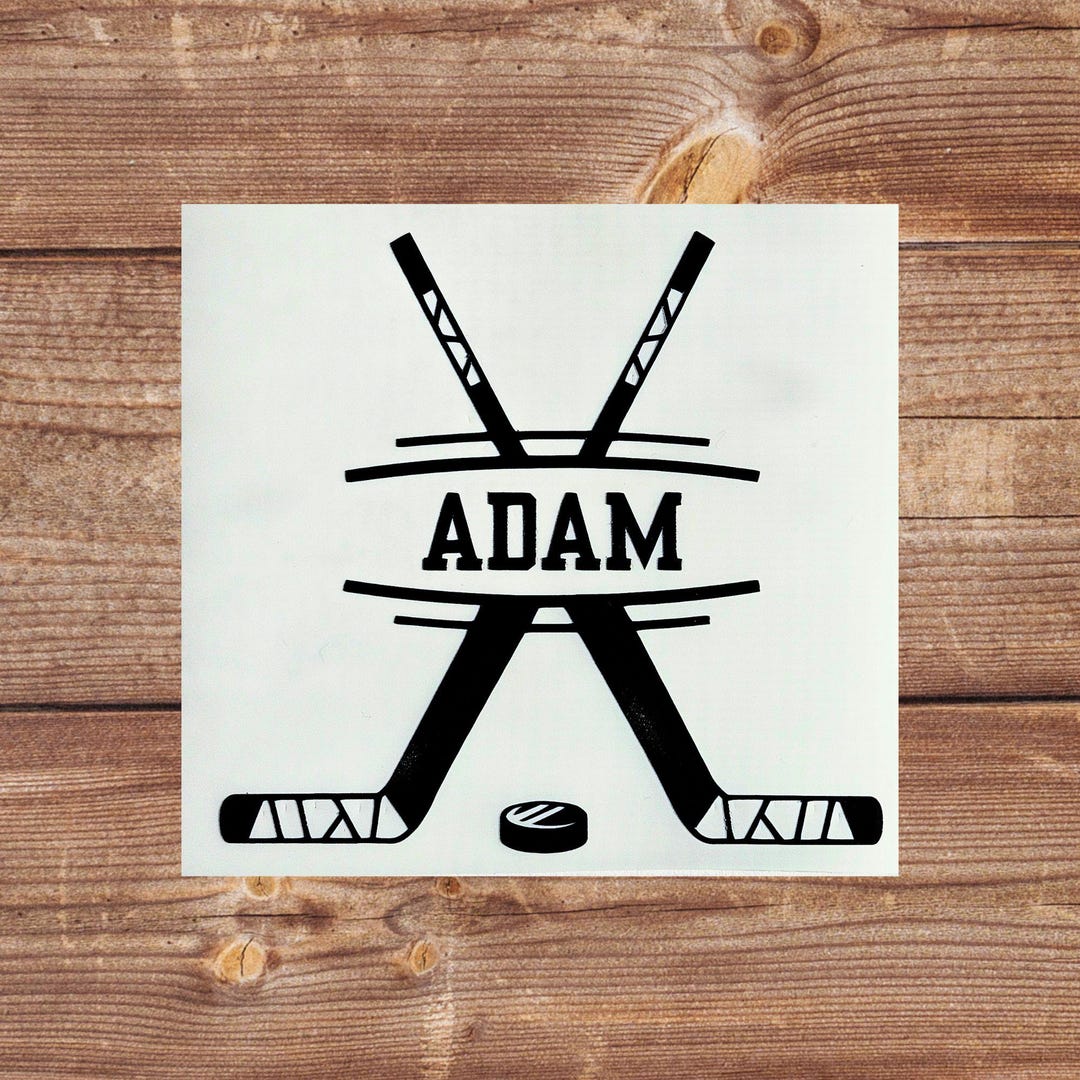 Custom Hockey Sticker Vinyl Decal, Personalized Hockey Name Helmet ...