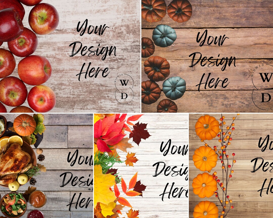 5 Fall Mockups, Fall Digital Backgrounds Product Mockup Bundle, Fall ...