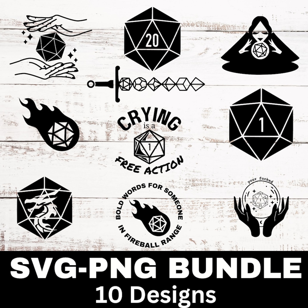Buy D20 Svg Bundle, D20 Png Bundle, Dnd Cut Files, D20 Cut File, Dnd ...