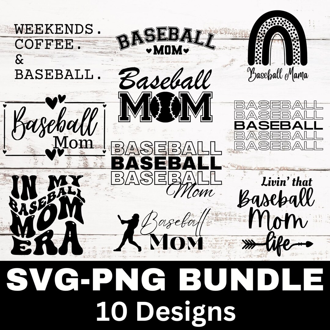 Baseball Mom Svg Bundle, Baseball Mom Png Bundle, Baseball Cut Files ...