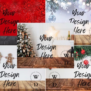 25 Christmas Mockups, Christmas Digital Backgrounds Product Mockup ...