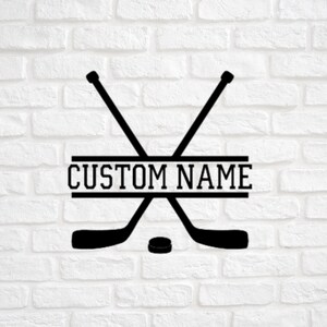 Custom Hockey Sticks Name Decal Sticker, Personalized Hockey Player ...