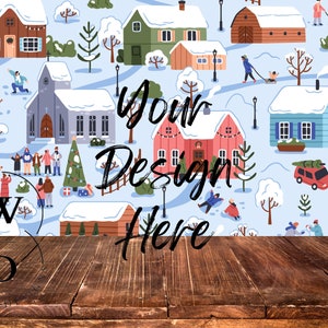 5 Winter Mockups, Winter Digital Background Product Mockup Bundle, Snow ...