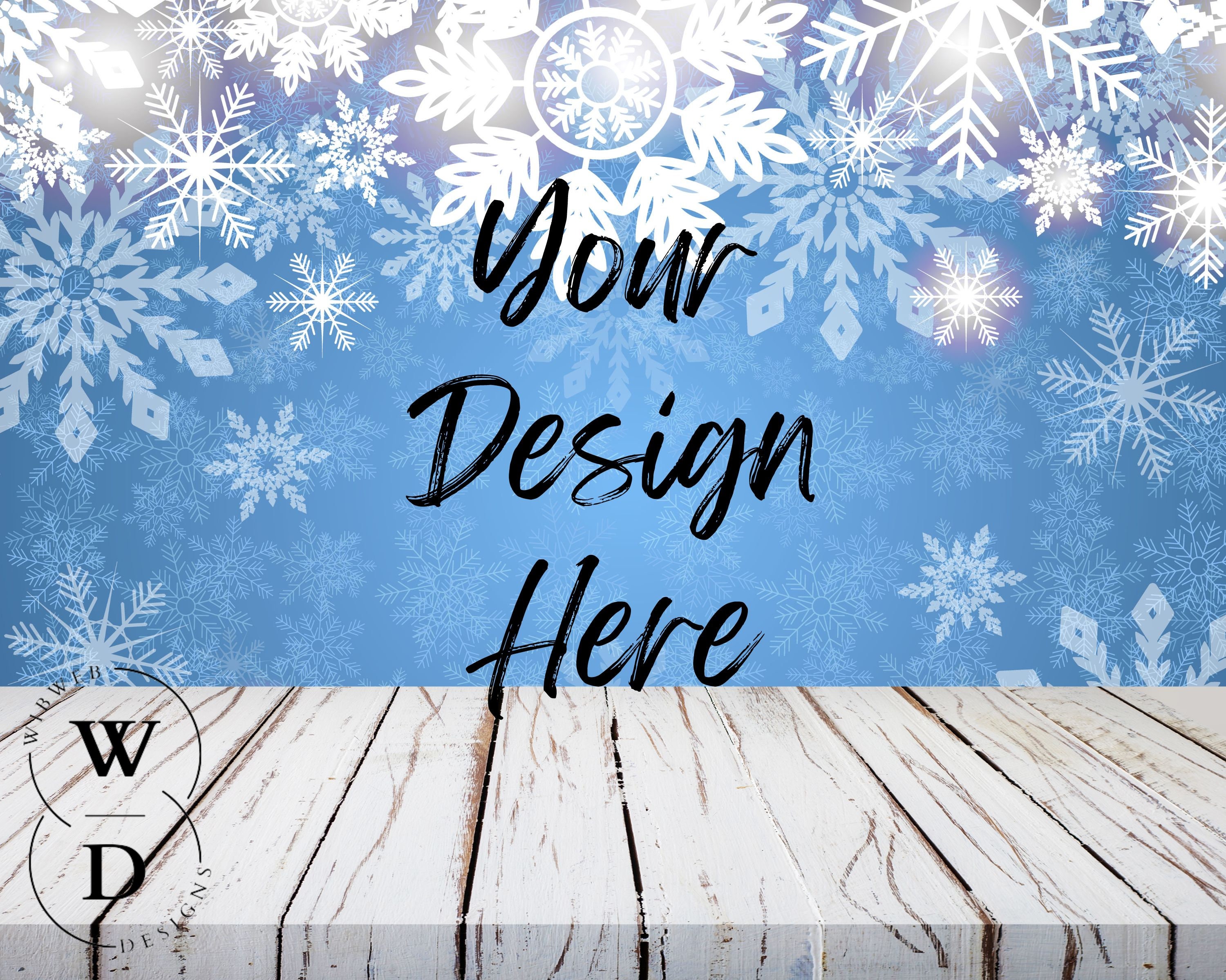 5 Winter Mockups, Winter Digital Background Product Mockup Bundle, Snow ...