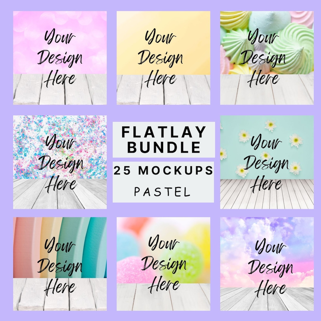 Pastel Mockup Bundle, Digital Backgrounds Product Mockup Bundle, Pastel ...
