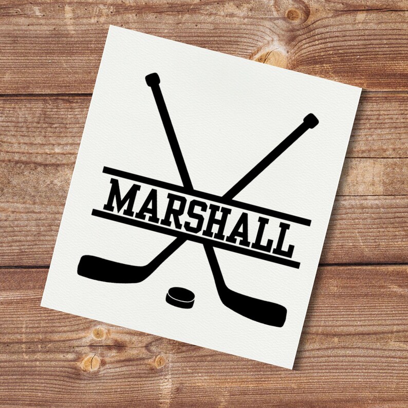 Custom Hockey Sticks Name Decal: Personalized Helmet & Water Bottle ...