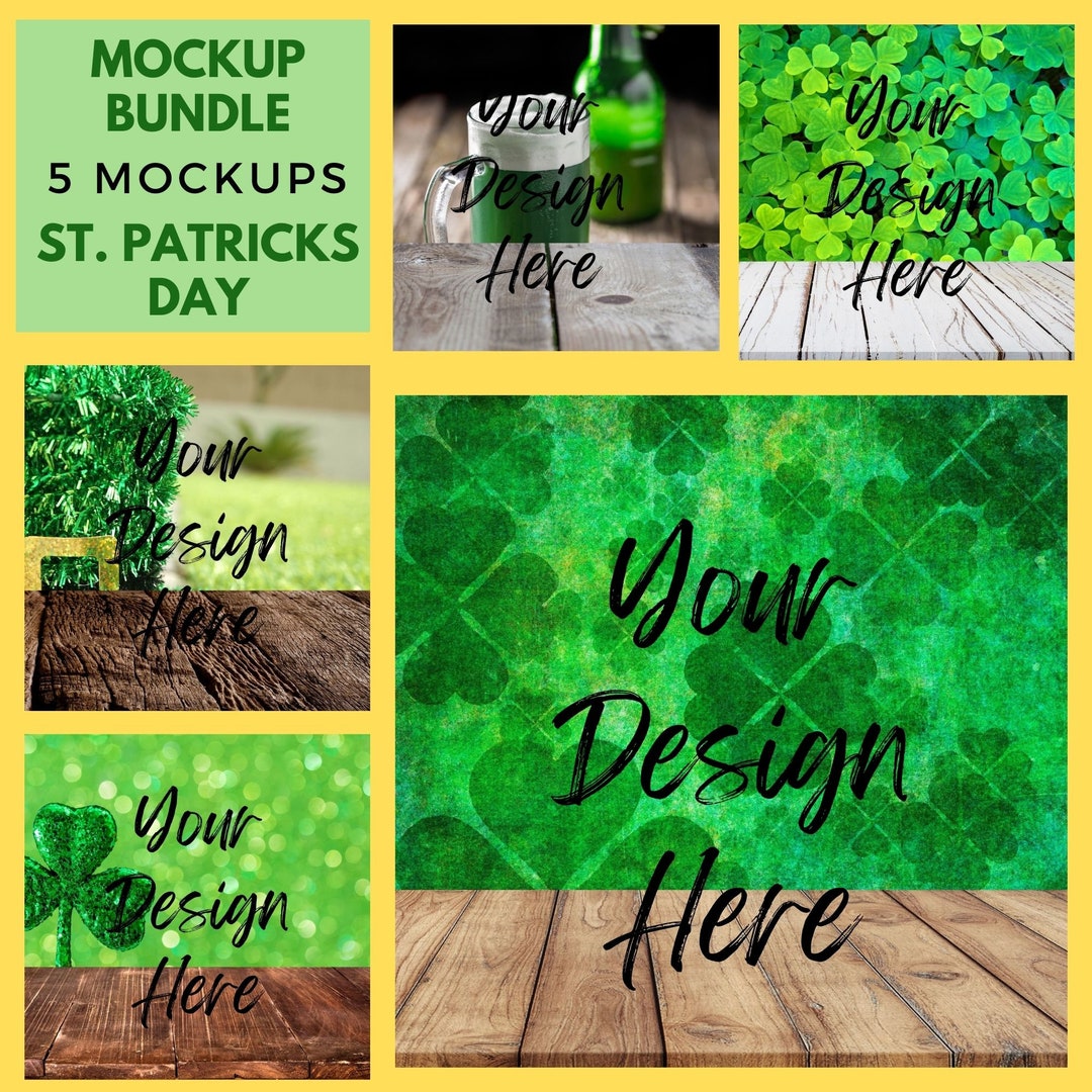 St Patricks Mockups Bundle, St Patricks Digital Mockup Backgrounds ...