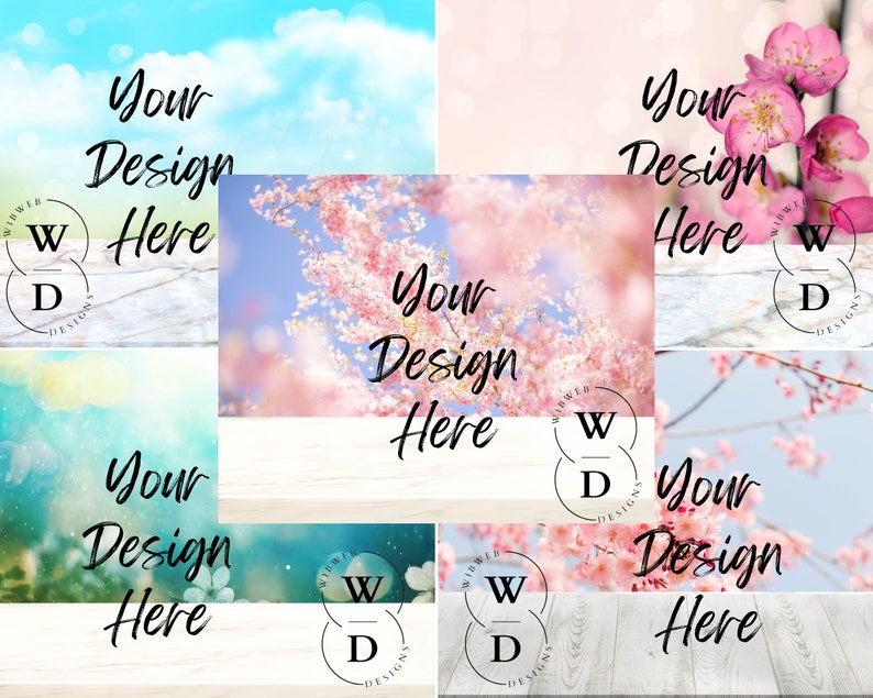 25 Spring Mockups, Spring Digital Backgrounds Product Mockup Bundle ...