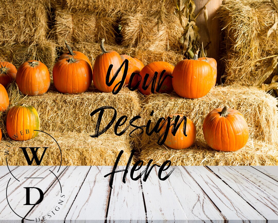 Fall Mockup, Fall Digital Backgrounds Product Mockup, Fall Pumpkins ...