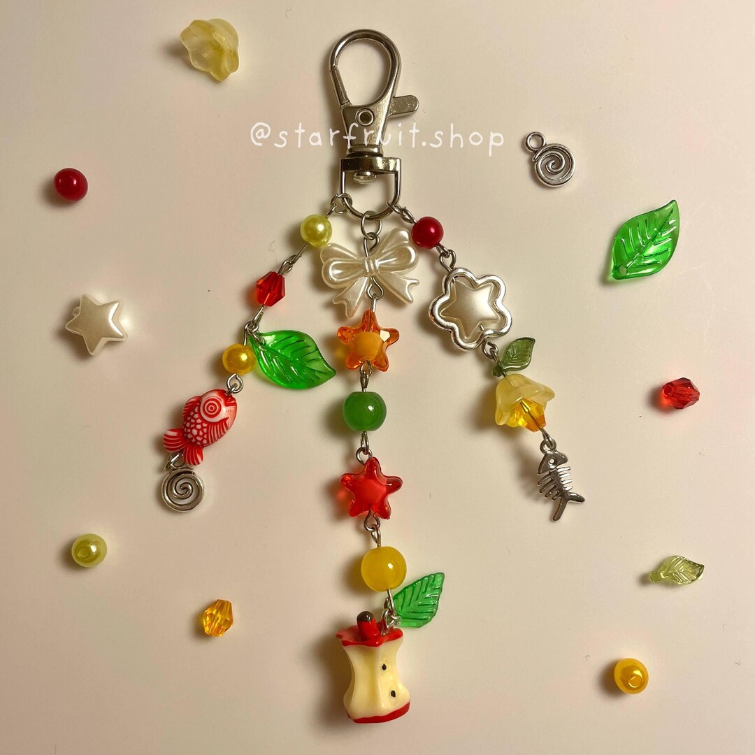 Apple Keychain | Handmade Beaded Jewelry - Etsy