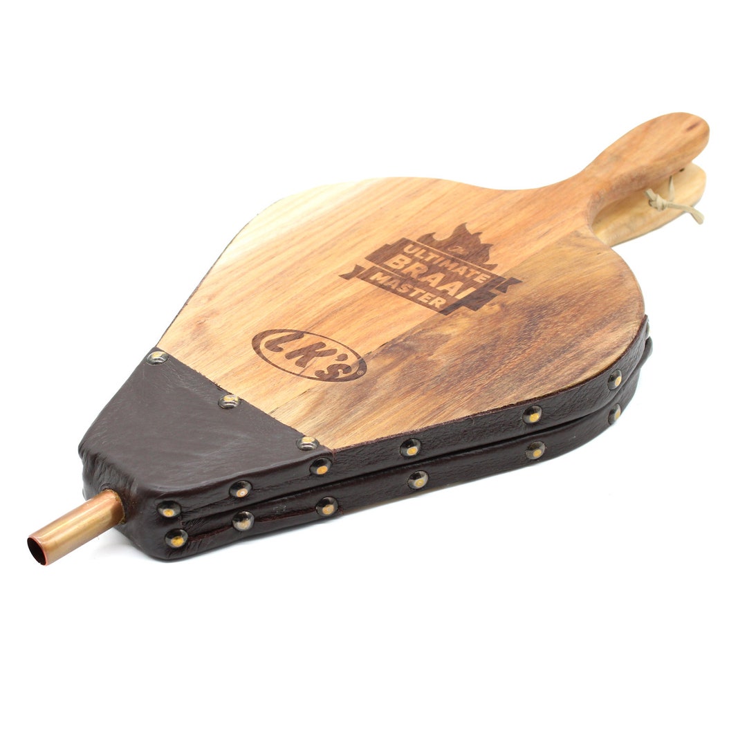 Traditional Wood Bellow Air Blower Fan for Camp Fire Pit Fireplace Coal ...