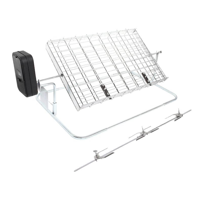 Rotisserie Spit & Flat Basket Cooking Grid Barbecue Braai BBQ Campfire ...