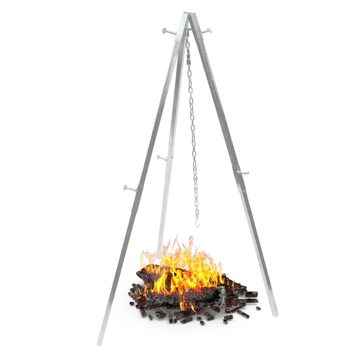 Steel Folding Outdoor Campfire Cooking Tripod Grill Grate Stand Camping ...