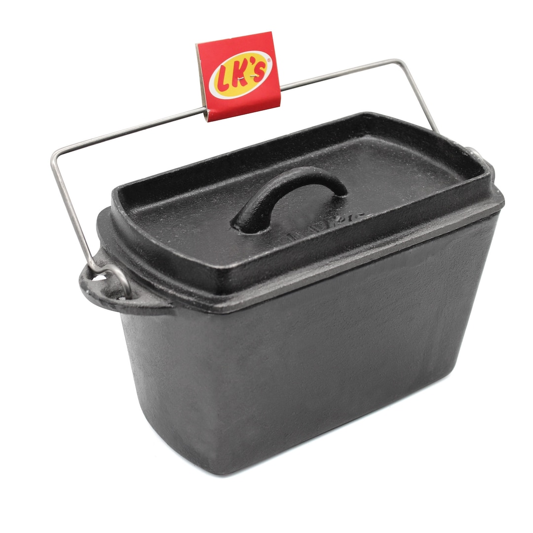 Cast Iron Bread Pot With Lid Cooking Stew Campfire Stove Dutch Oven ...