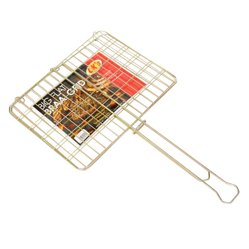 44cm Flat Braai Grill Grid With Handle Outdoor Cooking Grilling ...