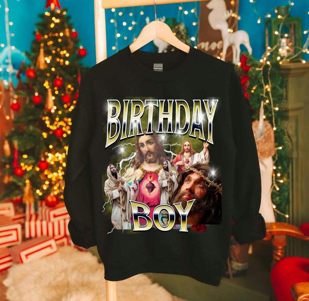 Bootleg Jesus Birthday Boy, Ugly Christmas Sweater, Crewneck, Unisex ...