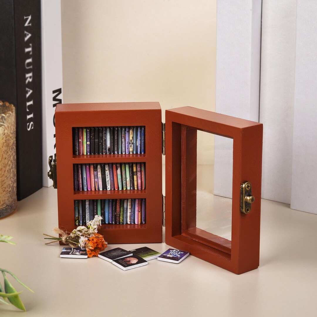 Custom Mini Bookshelf With Books, Mini Bookshelf Kit, Mini Books ...