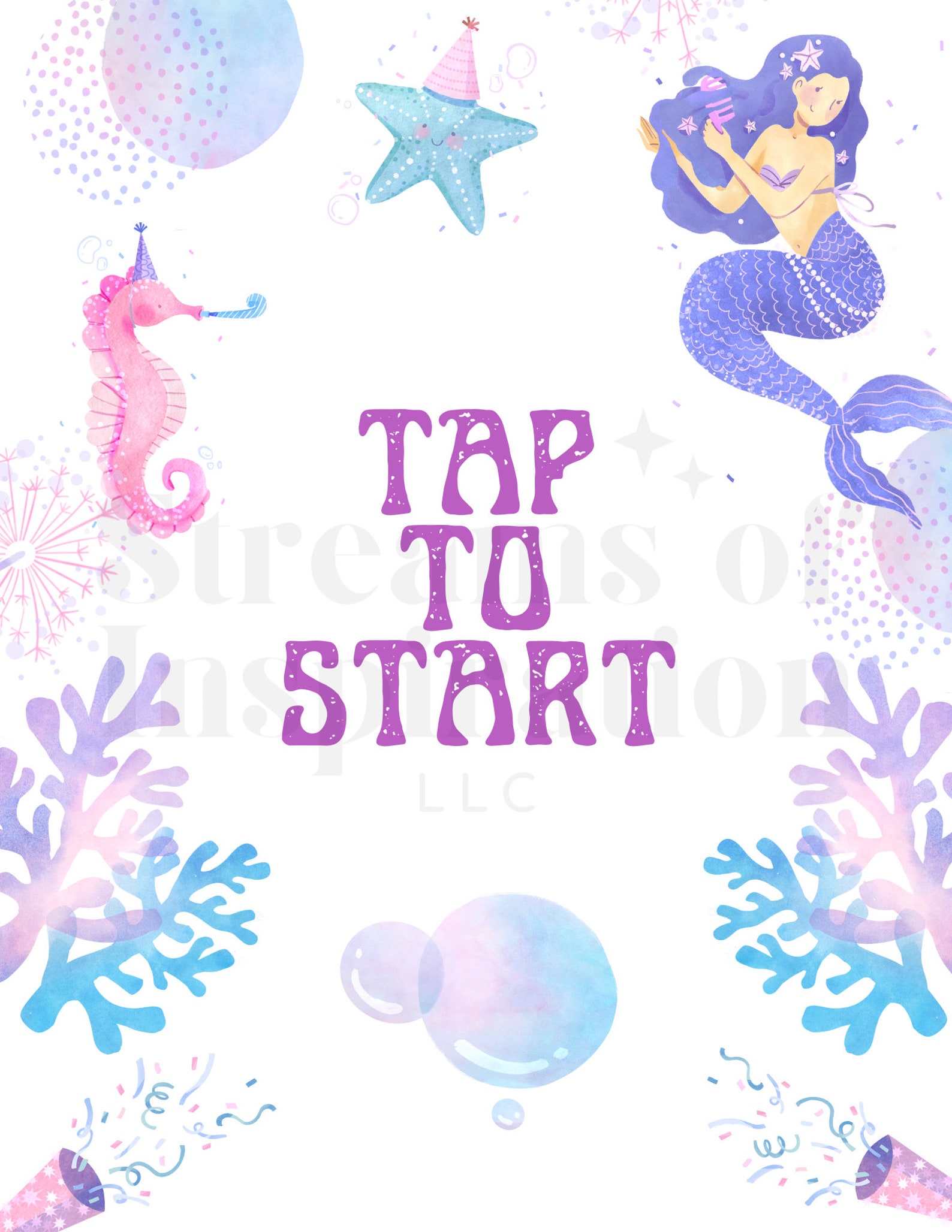 Photo Booth Templates - Mermaid Party (slumber Party, Birthday ...