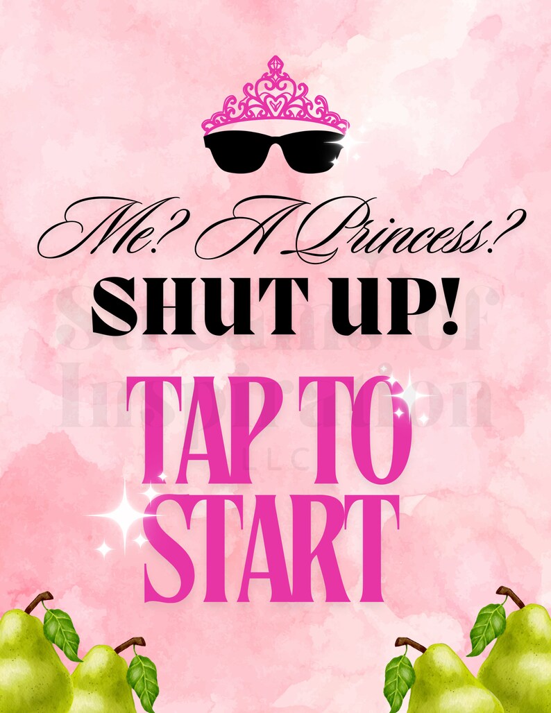 Photo Booth Templates - Princess Diaries Party (slumber Party, Birthday ...