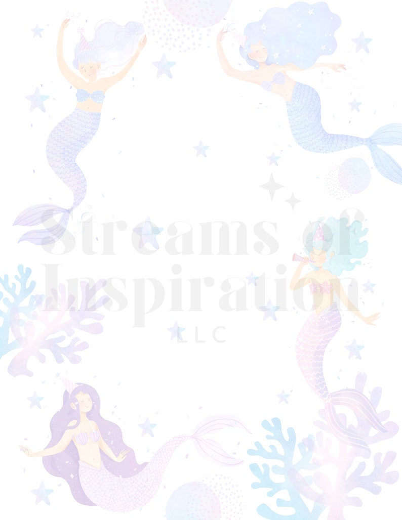 Photo Booth Templates - Mermaid Party (slumber Party, Birthday ...