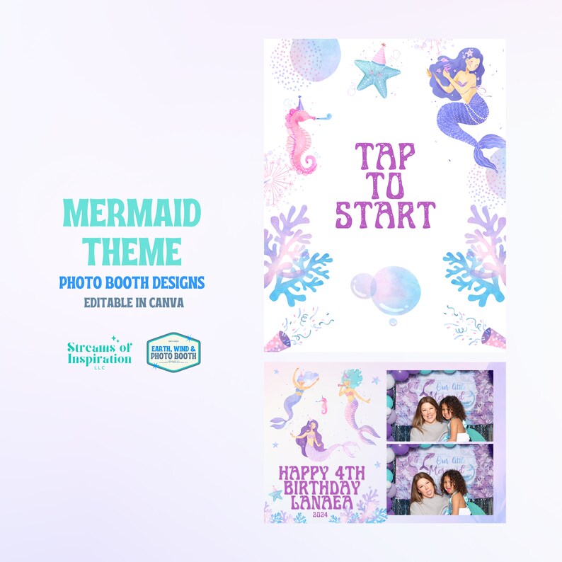 Photo Booth Templates - Mermaid Party (slumber Party, Birthday ...