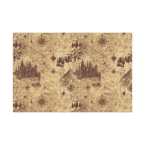 Fantasy Map Wrapping Paper & Gift Tag Stickers for Magic Lovers - Etsy