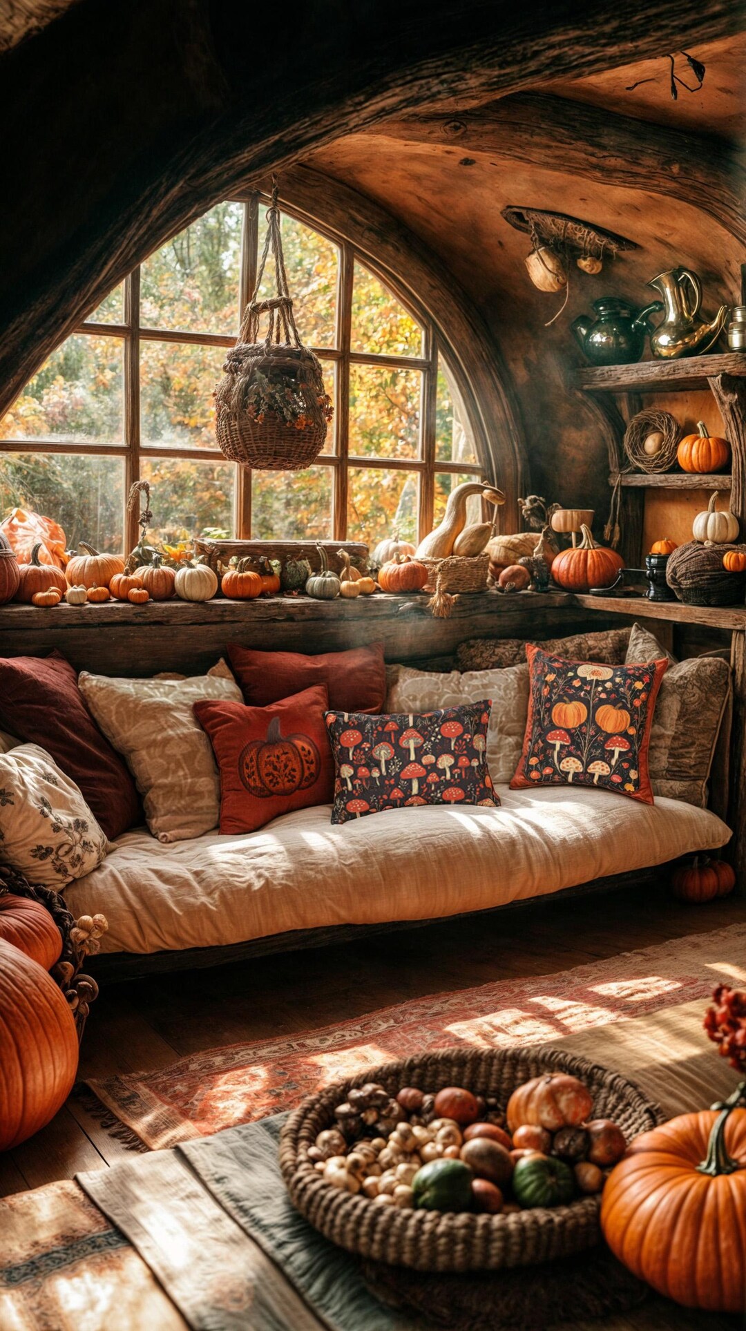 Cottagecore Fall Decor Pillows | Autumn Pumpkin, Mushroom, and ...