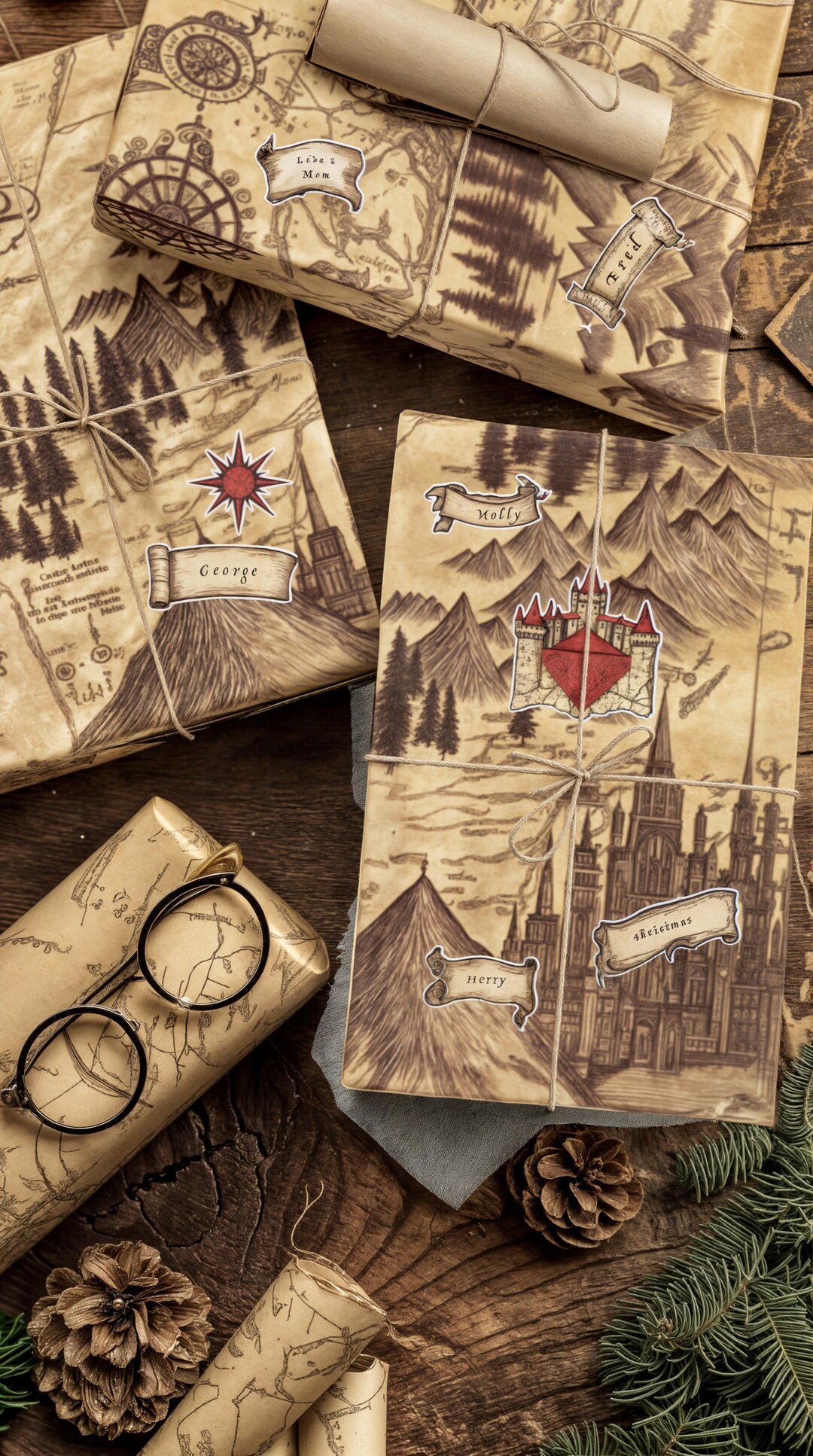 Fantasy Map Wrapping Paper & Gift Tag Stickers for Magic Lovers - Etsy