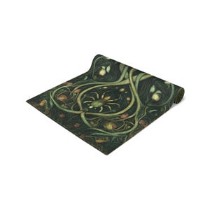 Green Haunted Forest Table Runner & Green Spiderweb Placemat | Gothic ...